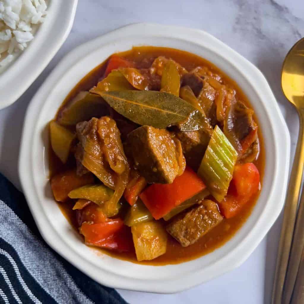 Beef Mechado (Filipino Beef Stew) - Curious Flavors