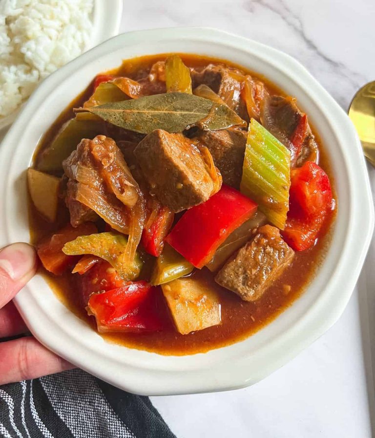 Beef Mechado (Filipino Beef Stew) - Curious Flavors