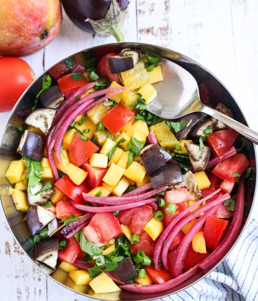 Mango Pineapple Tomato Salad Recipe - Curious Flavors