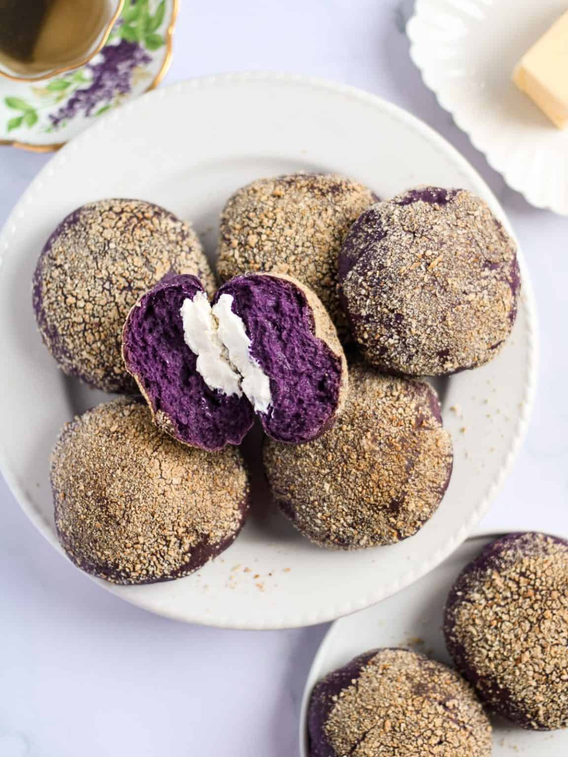 Ube Cheese Pandesal (Purple Bread Roll) - Curious Flavors