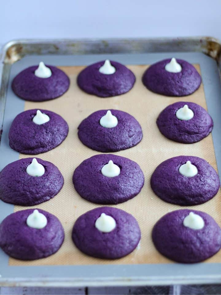 Ube Cookies with Hershey Kisses - Curious Flavors